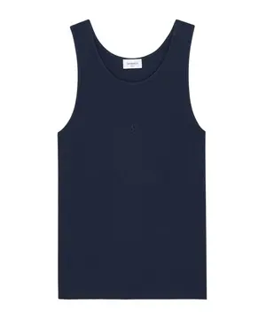 Saint Laurent Cassandre Ribbed Tank Top - Black