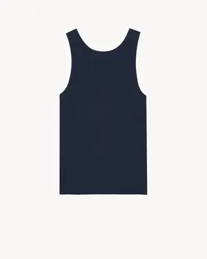 Saint Laurent Cassandre Ribbed Tank Top - Black