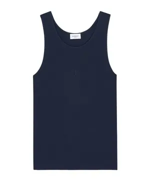 Saint Laurent Saint Laurent Cassandre Ribbed Tank Top Midnight Blue