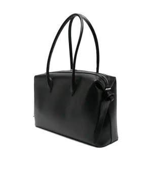Yuzefi Large Brioche Leather Tote Bag - Black