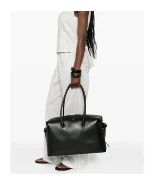 Yuzefi Large Brioche Leather Tote Bag - Black