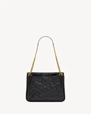 Saint Laurent Niki Logo Plaque Shoulder Bag - Black