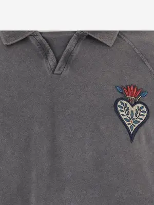 Just Cavalli Flame Heart Embroidered Polo T-shirt