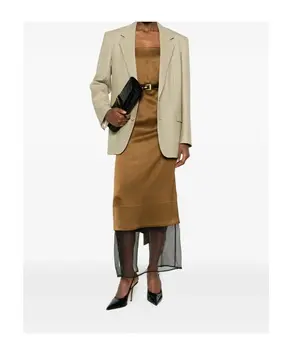 Saint Laurent Long-sleeved Suit Jacket - Nude