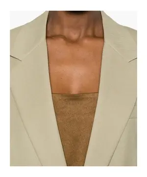 Saint Laurent Long-sleeved Suit Jacket - Nude
