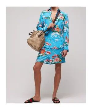 Gucci Printed Collared Long-sleeve Shirt - Multicolor