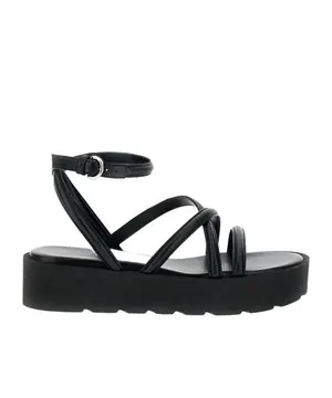 GIANVITO ROSSI Leather Platform Sandals - Black