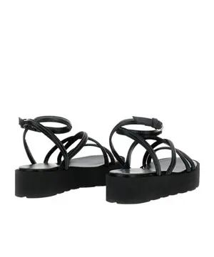 GIANVITO ROSSI Leather Platform Sandals - Black