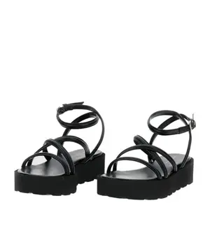 GIANVITO ROSSI Leather Platform Sandals - Black