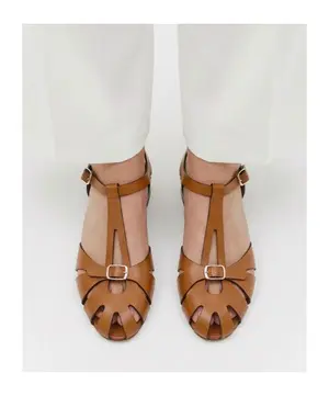 SCAROSSO Gala Cuir Leather Cage Sandals