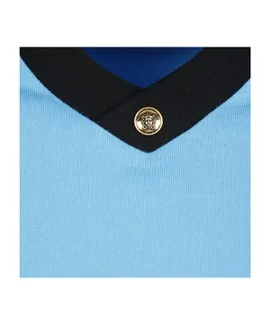 Versace V-neck T-shirt With Gold Emblem