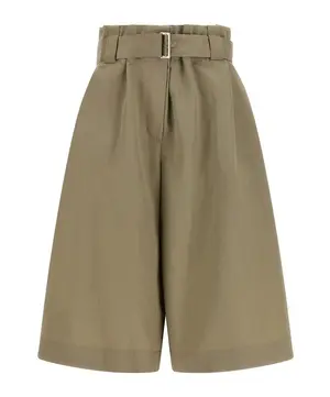 Brunello Cucinelli High-waisted Flared Bermuda Shorts - Gray