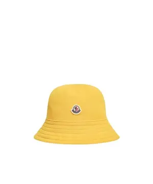 Moncler Logo Patch Bucket Hat - Yellow