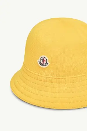 Moncler Logo Patch Bucket Hat - Yellow