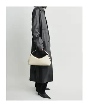 TOTEME T-lock Embroidered Two-toned Shoulder Bag - Black/milk