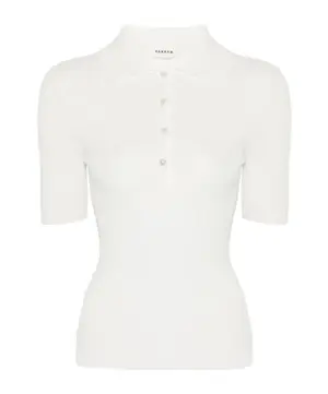P.a.r.o.s.h Ribbed Knit Buttoned Polo Shirt