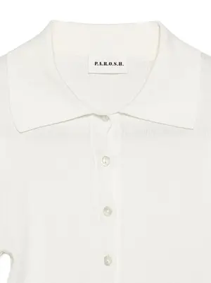 P.a.r.o.s.h Ribbed Knit Buttoned Polo Shirt