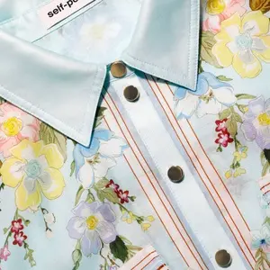 SELF-PORTRAIT Mint Floral Organza Midi Dress