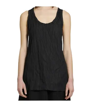 TOTEME Sleeveless Crinkled Tank Top - Black