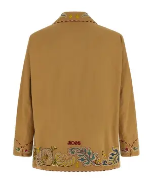 BODE Embroidered Smoking Jacket - Brown