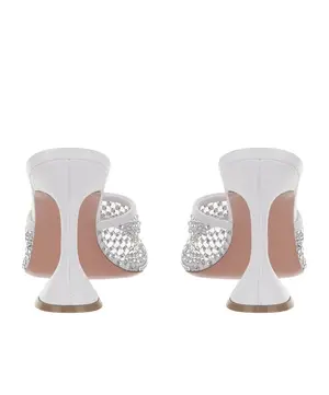 Amina Muaddi Lupita Crystal Mesh High-heeled Sandals - White