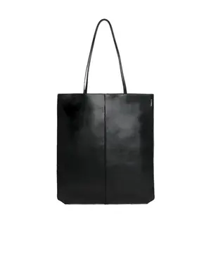 JIL SANDER Linea Leather Tote Bag - Black