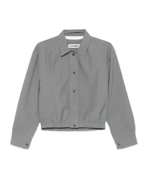 JIL SANDER Poplin Cropped Shirt With Buckle Cuffs