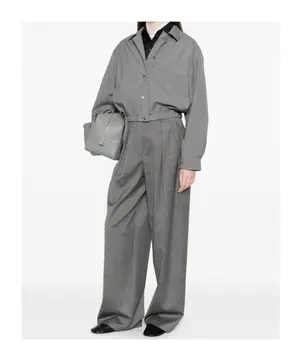 JIL SANDER Poplin Cropped Shirt With Buckle Cuffs