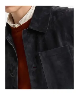 YVES SALOMON Suede Button-fastening Jacket