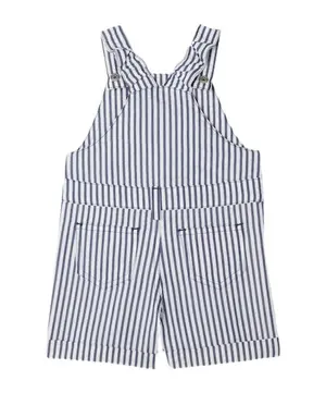 Fendi Striped Dungarees With Logo Detail