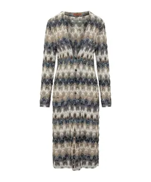 Missoni Long Chevron Knit Cardigan