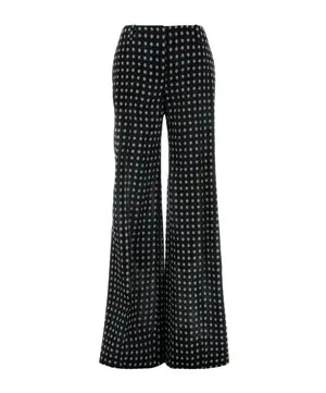 Ermanno Scervino Polka Dot Wide-leg Trousers - Black