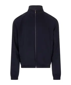 Canali Long Sleeve Zip-up Jacket - Black