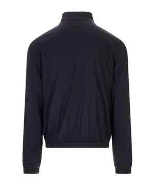 Canali Long Sleeve Zip-up Jacket - Black