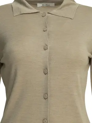Max Mara Fine Knit Polo Cardigan - Beige