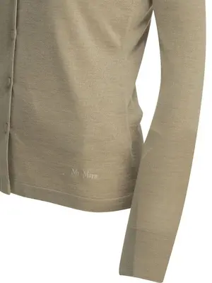 Max Mara Fine Knit Polo Cardigan - Beige