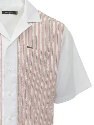 Dsquared2 Striped Panel Bowling Shirt - Pink