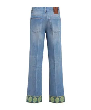 Valentino Garavani Embroidered High Rise Straight Jeans