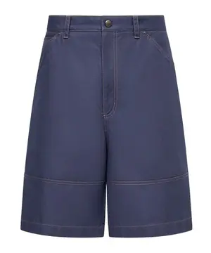 Moncler Contrast Stitch Denim Shorts - Navy