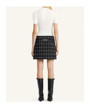 COURREGES Plaid Mini Skirt With Belted Waist