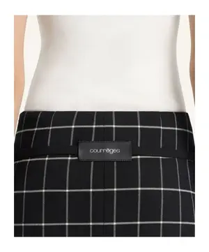 COURREGES Plaid Mini Skirt With Belted Waist