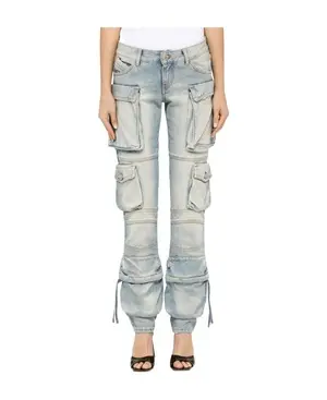 Attico Essie Low-rise Cargo Jeans - Gray
