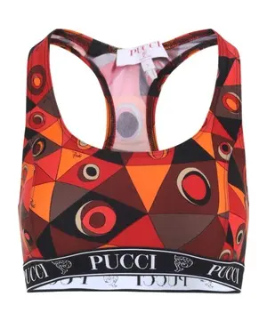Emilio Pucci Occhi Printed Performance Bra - Red