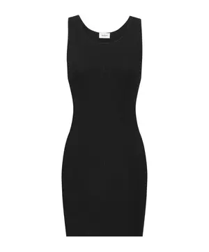 Saint Laurent Ribbed Knit Dress With Round Neck - Black