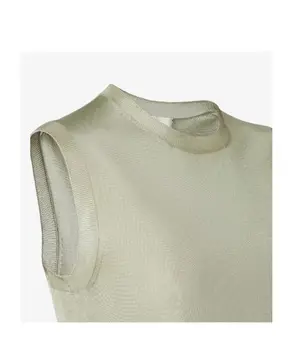 Fendi Sleeveless Ribbed Trim Top