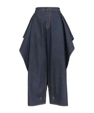 Alaïa Ruffled Wide-leg Jeans - Black