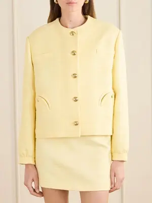 BLAZÉ MILANO Cotton-blend Cropped Jacket With Padded Shoulders