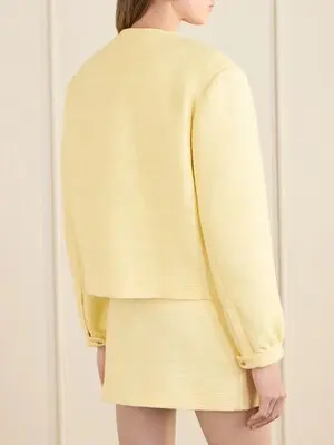 BLAZÉ MILANO Cotton-blend Cropped Jacket With Padded Shoulders