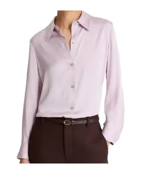 Vince Collared Long-sleeved Shirt - Iris Quartz