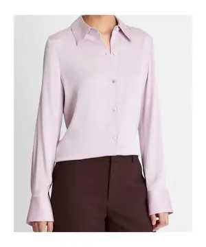 Vince Collared Long-sleeved Shirt - Iris Quartz
